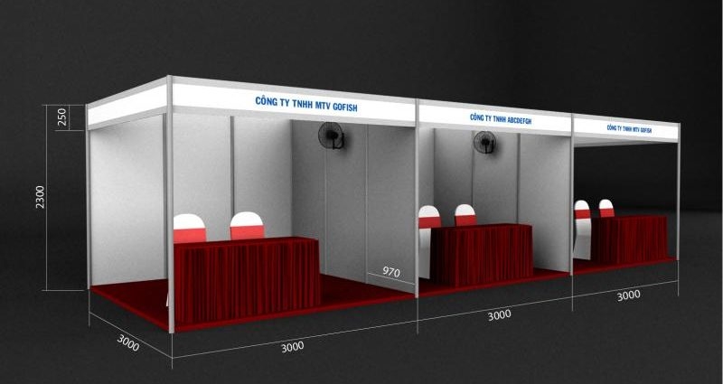 Công thức tính kích thước gian hàng hội chợ
